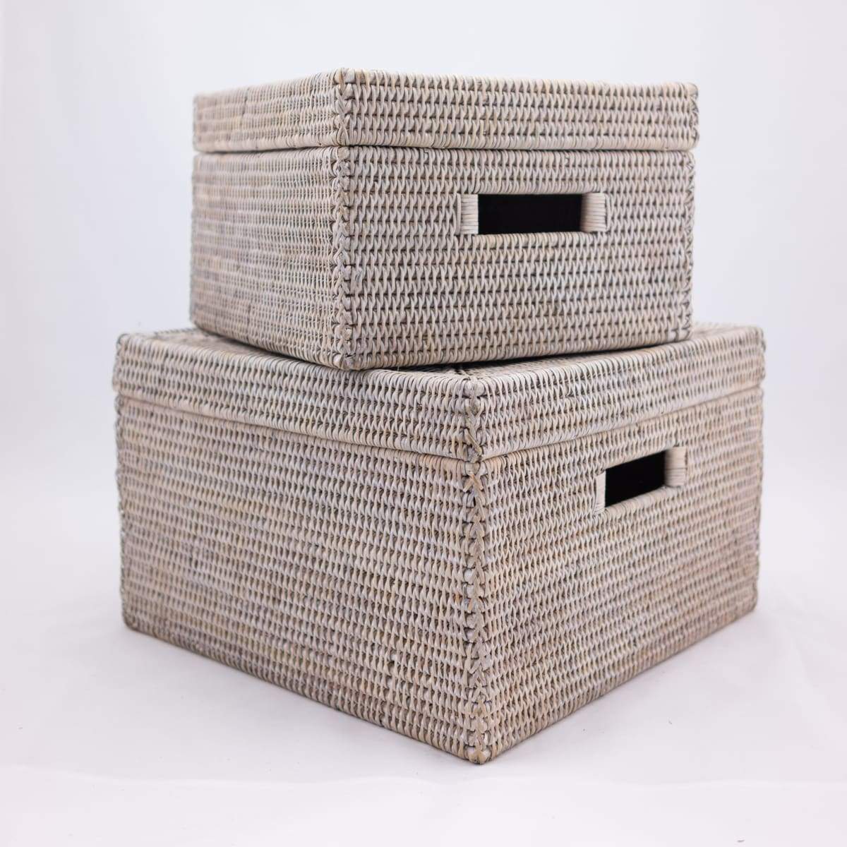Stella Tribeca | Baskets | Lidded Baskets with Cutout Handles